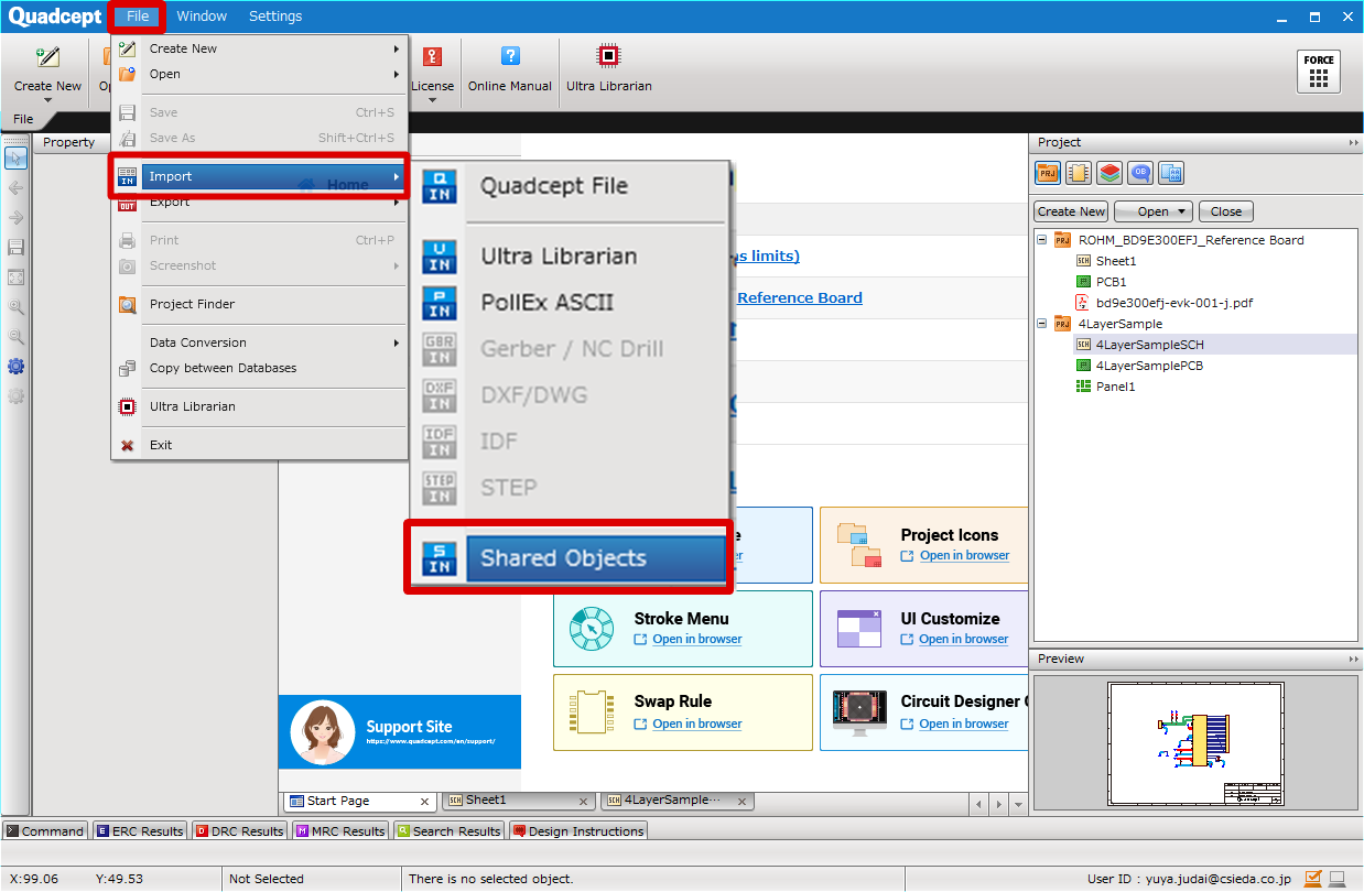Quadcept - Saving from share (Share Component Library) to an Arbitrary Database